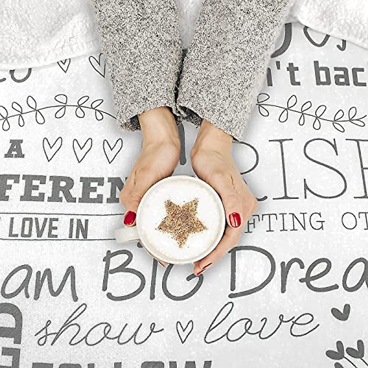 Cozy Covers - Inspirational Blanket for Women, UltraPlush Throw Blanket w Positive Message of Love, Strength & Encouragement, Gifts for Women (White)