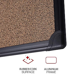 Universal UNV43022 36 in. x 24 in. Tech Cork Board - Black Plastic Frame