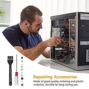 DOITOOL Laptop Accessories PC Accessories Computer Standoffs Screws Assortment Kit with Screwdriver Brush and Tie for Hard Drive Computer Case Motherboard Fan Electronic Case Pc Accessories
