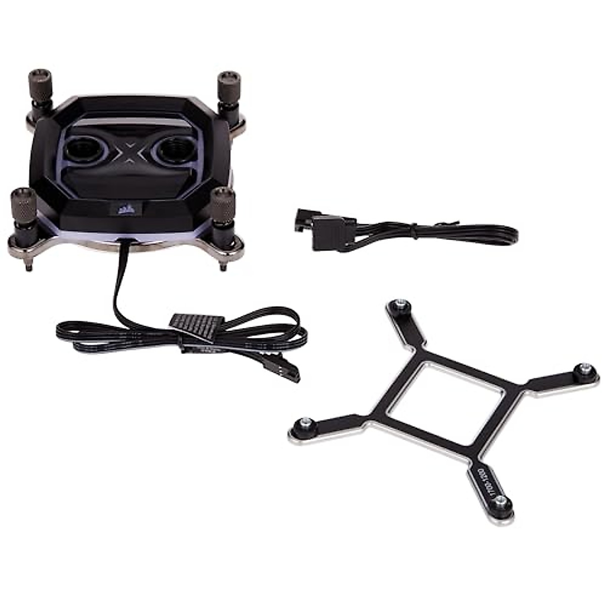 CORSAIR Hydro X Series XC5 RGB PRO CPU Water Block for Intel LGA 1700/1200 (Copper Cold Plate, 110 MicroCooling Fins, 8 Vivid RGB LEDs, 5V ARGB Motherboard Adapter Cable Included) Black