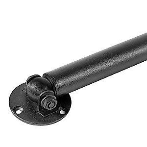 MyGift 33 Inch Matte Black Metal Corner Hanging Garment Rack, Heavy Duty Clothing Bar, Set of 3