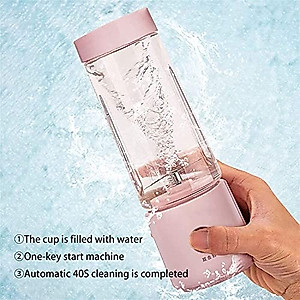 MXJCC Portable Blender, USB Rechargeable Smoothie on the Cup with Straws, Protein Shakes Fruit Mini Mixer for Home, Sport, Office, Camping