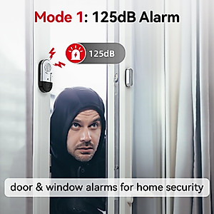 Sanjie Door Alarms When Opened,Door/Window Alarm Sensors for Kids Safety/Home Security/Pool/Garage/Dementia/Toddler/Travel Security,Easy to Install,Volume Control/Loud Alert,Long Battery Life,10 Pack