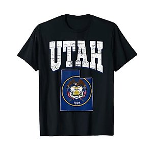 US Citizen Proud America State Flag Land Map Utah T-Shirt