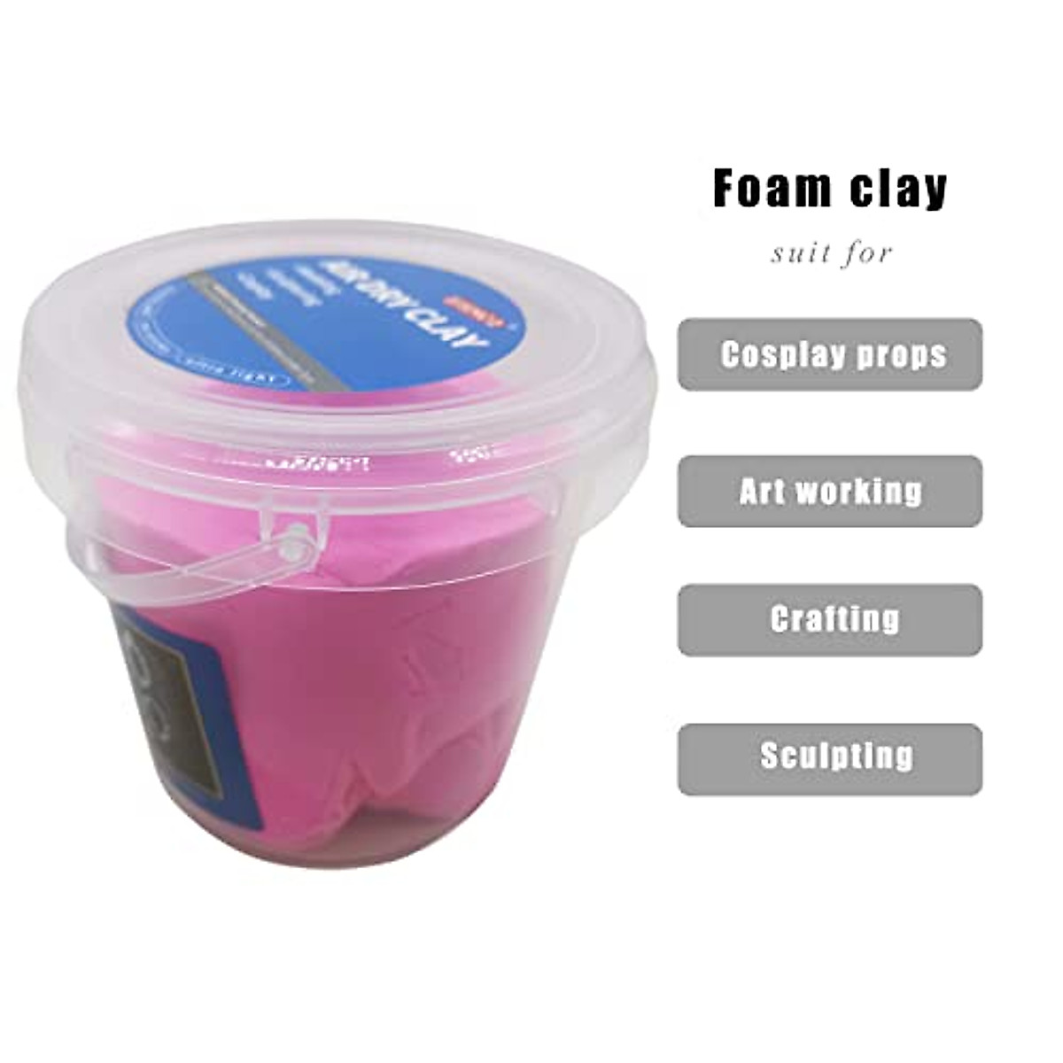 Air Dry Modeling Clay Moldable Cosplay Foam Clay,Soft Lightweight Air Clay for Adults Art Craft Projects