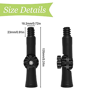 UFURMATE Mop Pole Adapter, 2Pcs Plastic Extension Pole Adapter Handle Tips Rotatable Mop Head Pole Adapter Broom Handle Threaded Tip (Black)