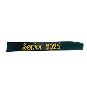 Conggluuo Senior 2025 Sash, 2025 Senior Sash Black Sash with Gold Glitter Finally Graduated Cheerleader Graduation Sash for Graduation Party Supplies 2 Pack Senior Sashes Black Gold 2pcs