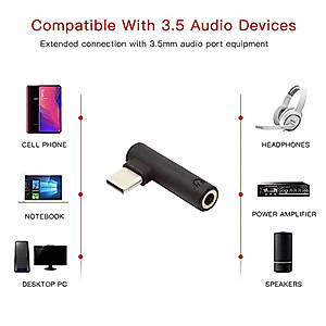 chenyang CY USB C to 3.5mm Adapter,DC 3.5mm Earphone AUX Audio Female to USB 3.1 Type C Male Headphone Adapter 5Pcs/Set