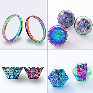 Nicpro 8 Color Chameleon Powder Pigment Set, Updated Mica Powder for Epoxy Resin, Soap Making, Candle Making, Bath Bombs, Slime, Flakes Eyeshadow, Nail Art, Christmas Makeup (0.17 oz/jar)