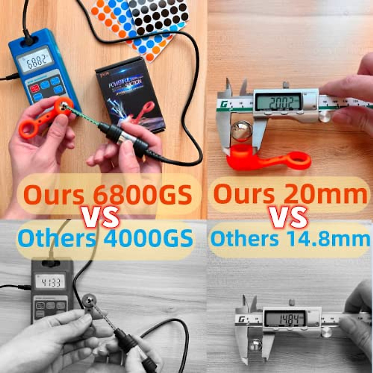 JFYOW Stud Finder Magnet,Magnetic Stud Finder with 6800Gs 27 Pounds of Pull Magnetic Power,Stud Finder Easy to Carry and Use No Battery Required Detect Metal Through 3/4" Drywall（1Pcs Orange).