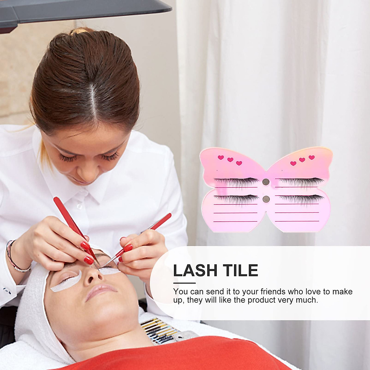 Beavorty Eyelash Display Pallets Acrylic Lash Tile Acrylic Eyelash Table Dedicated Extension Board Lash Eyelash Acrylic Board