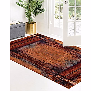 Rugs.com Hyacinth Collection Rug – 5' x 8' Orange Medium Rug Perfect for Bedrooms, Dining Rooms, Living Rooms, 5 x 8 Feet