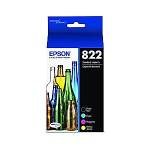 EPSON T822 DURABrite Ultra -Ink Standard Capacity Black & Color -Cartridge Combo Pack (T822120-BCS) for Select Epson Workforce Pro Printers
