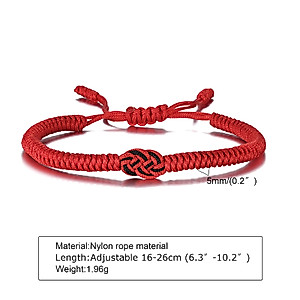 MPRAINBOW Personalized Braided Couples Bracelet：Custom Name Promise Words Engraved Bracelets Attraction Relationship Bracelets for Him and Her (Luck Love Knot)