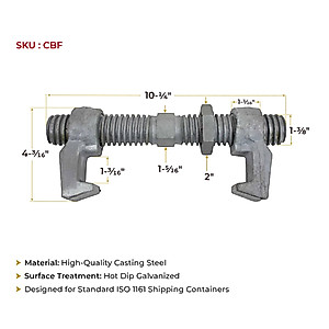 Mytee Products (4 Pack) SEA RAIL Shipping Container Bridge Fittings Clamp- 260 mm Clamp