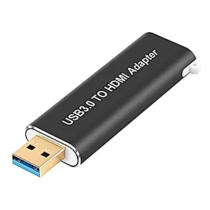 DYSYXD USB to HDMI Adapter USB 3.0 to HDMI for HDTV/Monitors/Projectors 1080P USB 3.0 to HDMI Audio Converter Compatible with Windows 10