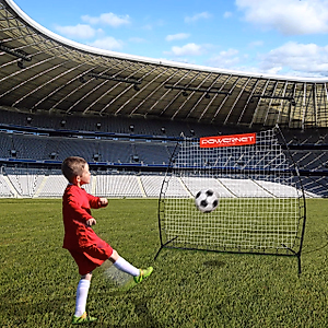 PowerNet Carli Lloyd Rebounder Training Net for Soccer, Lacrosse, Baseball, Softball | Angled Multi-Sport Rebound Pitchback Net | Portable Dual Practice Surface