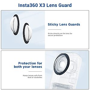 Lens Guard for Insta360 X3, Insta 360 X3 Accessories Kit Included Insta 360 X3 Lens Cap, Mounting Bracket and Lens Guard for Insta360 X3 Action Camera