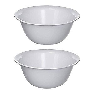 Sterilite Plastic Bowl 6 Qt. White Bulk 2 pack