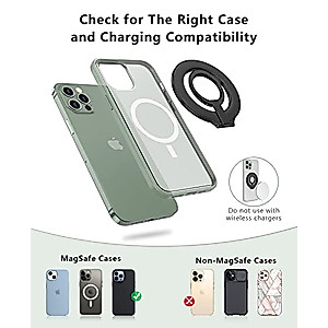 enGMOLPHY Phone Ring Holder with MagSafe, 360° Rotation Grip Finger Kickstand【Remove It to Wireless Charge】 Compatible with iPhone 14 Pro/Max/Plus, 13 12Pro/Max/Mini