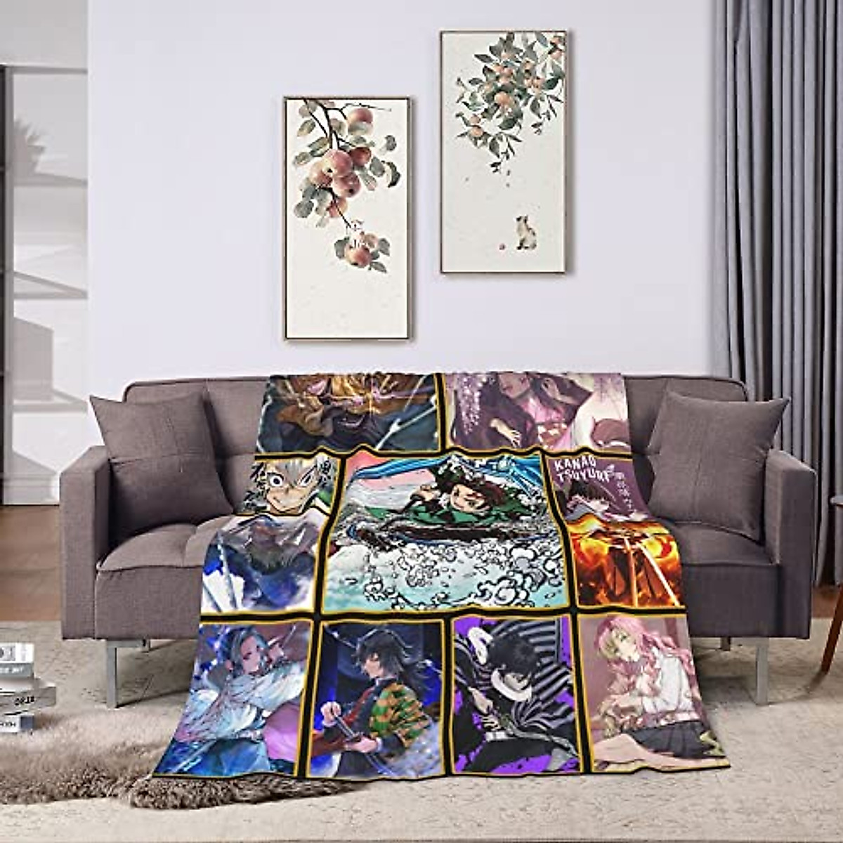 Anime Throw Blanket Flannel Blankets for Bedding Couch Sofa Living Room Throws All Season Gift Wrapping 60"X50"