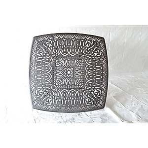 Mandalay Outdoor Patio 9pc Dining Set Dark Bronze Color Cast Aluminum (Premium Fabric Cushions)