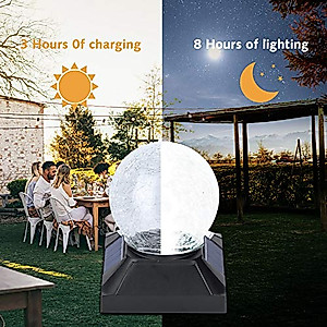 POWGDLT Solar Post Cap Lights Outdoor - Waterproof LED Fence Post Solar Lights for 3.5x3.5/4x4/5x5 Wood Posts in Patio, Deck or Garden Decoration Cool Light 4 Pack………