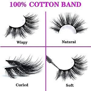 Kisslily 8 Pairs 18MM 3D False Lashes Pack Fluffy Curled False Eyelashes(3D-19)