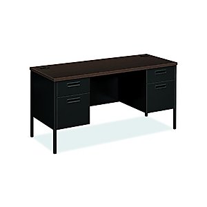 HON Metro Series Knee Space Credenza, 60" by 24" by 29-1/2", Mocha/Black