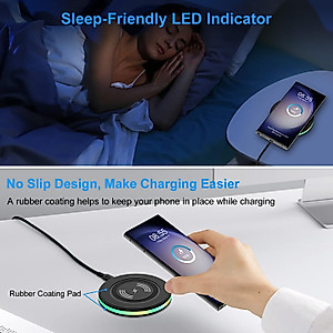 15W Fast Wireless Charger Pad for Samsung Galaxy Z Fold 5,Z Flip 5 4 S24 S23 Ultra S22 S21 FE S20,Motorola Moto Edge 2022 Edge+ 2023,Edge 40 Pro,Google Pixel 8a 8 7,Android Phone Wireless Charging Pad