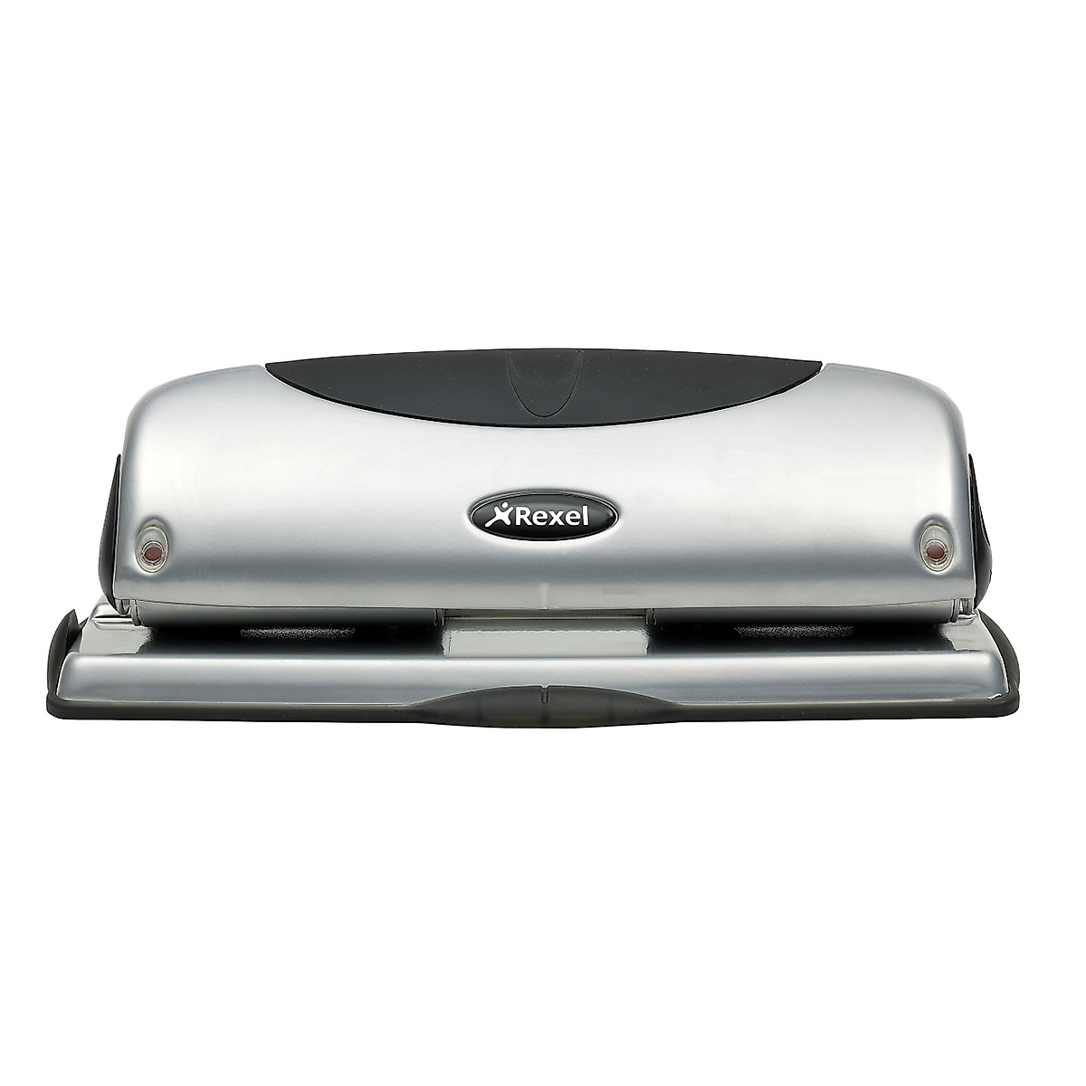 Rexel Precision 425 4 Hole Punch, 25 Sheet Capacity, Paper Alignment Indicator, Metal, Silver/Black, 2100753
