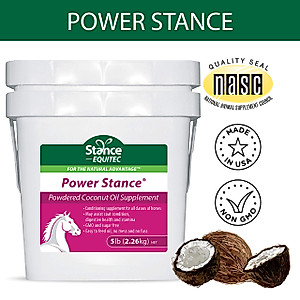 Power Stance Powdered Coconut Oil Horse Supplement - May Support Coat Condition, Digestive Health and Stamina, GMO & Sugar Free - 5 lb