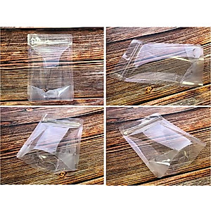 100 Pack Clear Mylar Stand Up Bags - 5.5x7.8 Inches Resealable Food Storage Zipper Pouches, Sealable Plastic Packaging Sample Pouch Bag - Clear