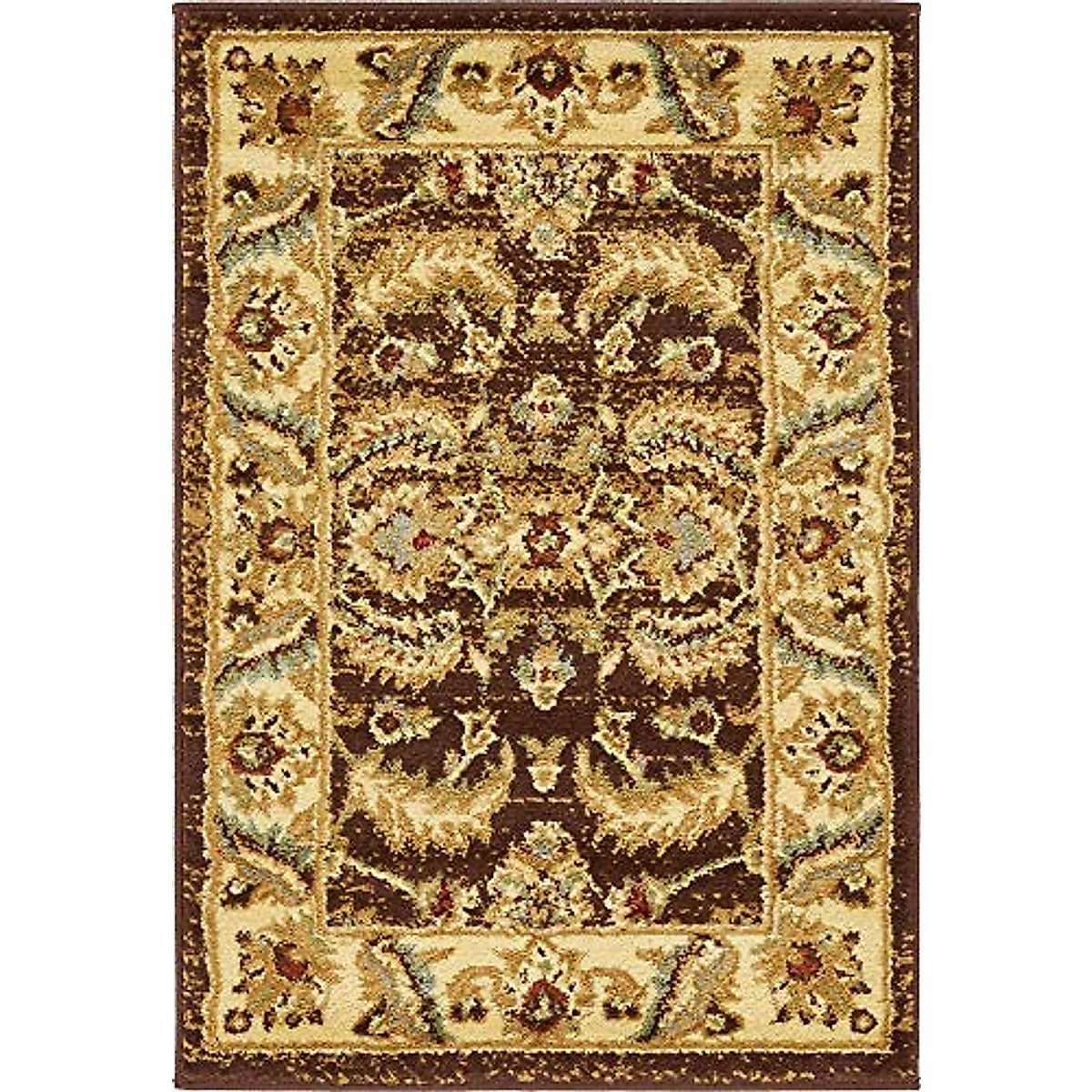 Unique Loom Voyage Collection Traditional Oriental Classic Intricate Floral Design Area Rug (2' 2 x 3' 0 Rectangular, Brown/Gold)