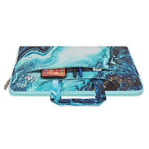 MOSISO Laptop Shoulder Bag Compatible with MacBook Air/Pro, 13-13.3 inch Notebook, Compatible with MacBook Pro 14 M4 M3 M2 M1 2025-2021, Creative Wave Marble Carrying Briefcase Handbag Sleeve Case