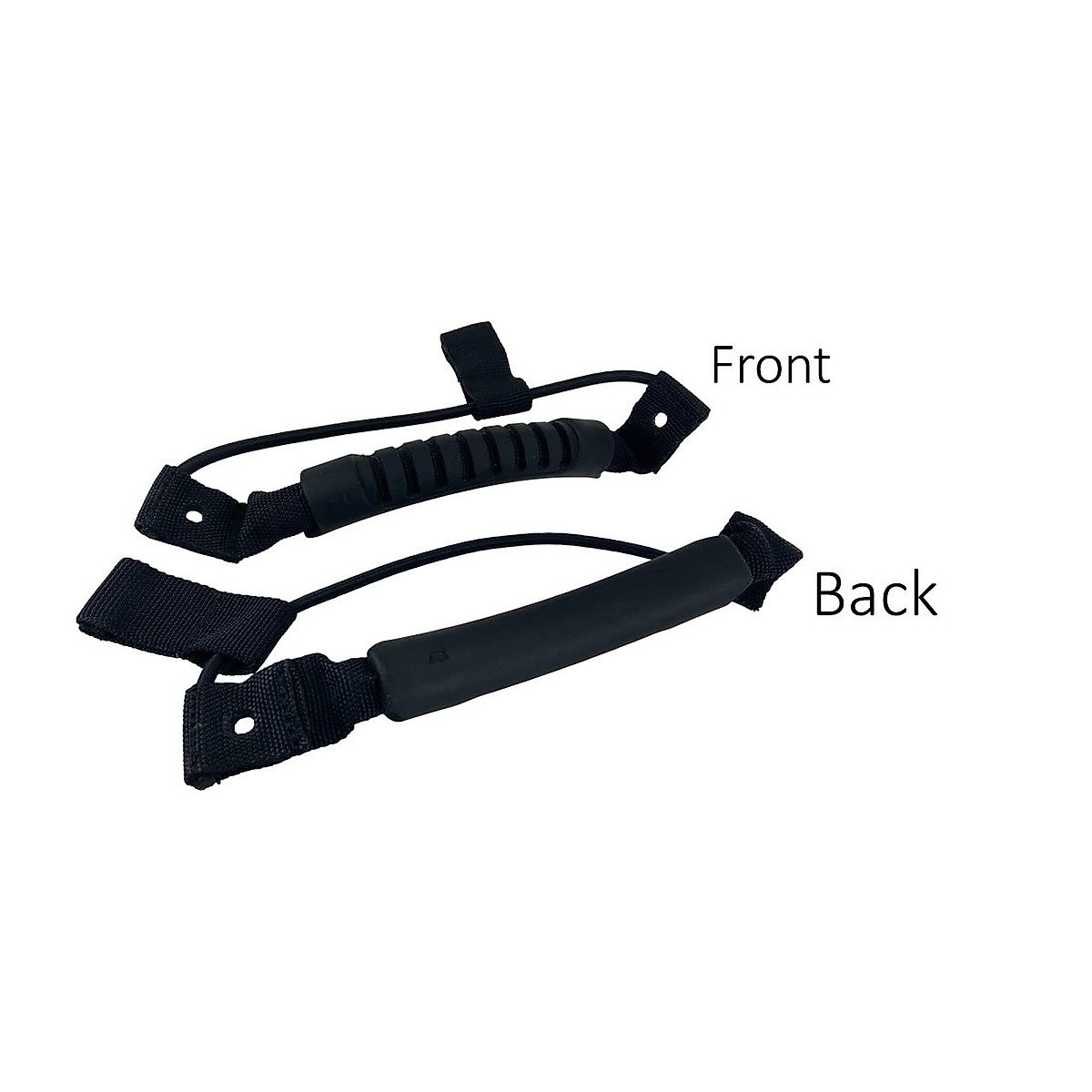 MARINE BOAT CANOE PAIR of BLACK RUBBER KAYAK CARRY HANDLE PADDLE PARK BUNGEE