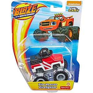 Fire Rescue Firefighter is a freewheeling collectable Blaze and the Monster Machines vehicle with die-cast body, thick racing tires, and metal axles for fast-rolling speed!