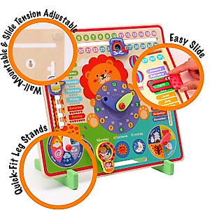 Montessori Mama Montessori Toys for Toddlers Learning Clock | Preschool Learning Educational Toys for 3 Year Old + | Kids Calendar & Teaching Clock | Learning & Educational Toys for 4 Year Old