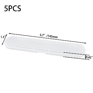 Tighall 5PCS Plastic Acne Needle Storage Box Ear Wax Pick Case Digital Thermometer Storage Case Containers Thermometer Case Portable Orginizer Case for Beauty Tool Ear Pick Brush Craft(Transparent)