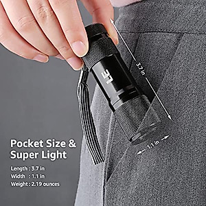 Lighting EVER Black Light Flashlight, Small UV Lights 395nm, Portable Ultraviolet Light Detector for Invisible Ink Pens, Dog Cat Pet Urine Stain, AAA Batteries Included