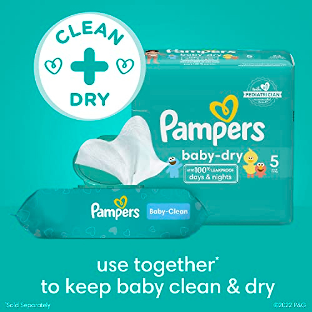 Pampers Baby Wipes, Complete Clean Baby Fresh Scented Wipe, Gently Cleans Head to Toe, 216 Total (3 Flip-Top Packs)