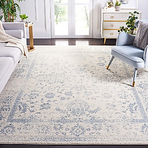 SAFAVIEH Adirondack Collection Area Rug - 9' x 12', Ivory & Slate, Oriental Distressed Design, Non-Shedding & Easy Care, Ideal for High Traffic Areas in Living Room, Bedroom (ADR109S)