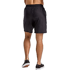 Hanes Men's Originals Cotton Pockets, Pull-On Jersey Gym Shorts, 7", Black