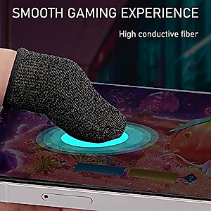 40 Pieces Gaming Finger Sleeve For Gaming Thumb Sleeves Mobile Gaming Finger Protector (Black)