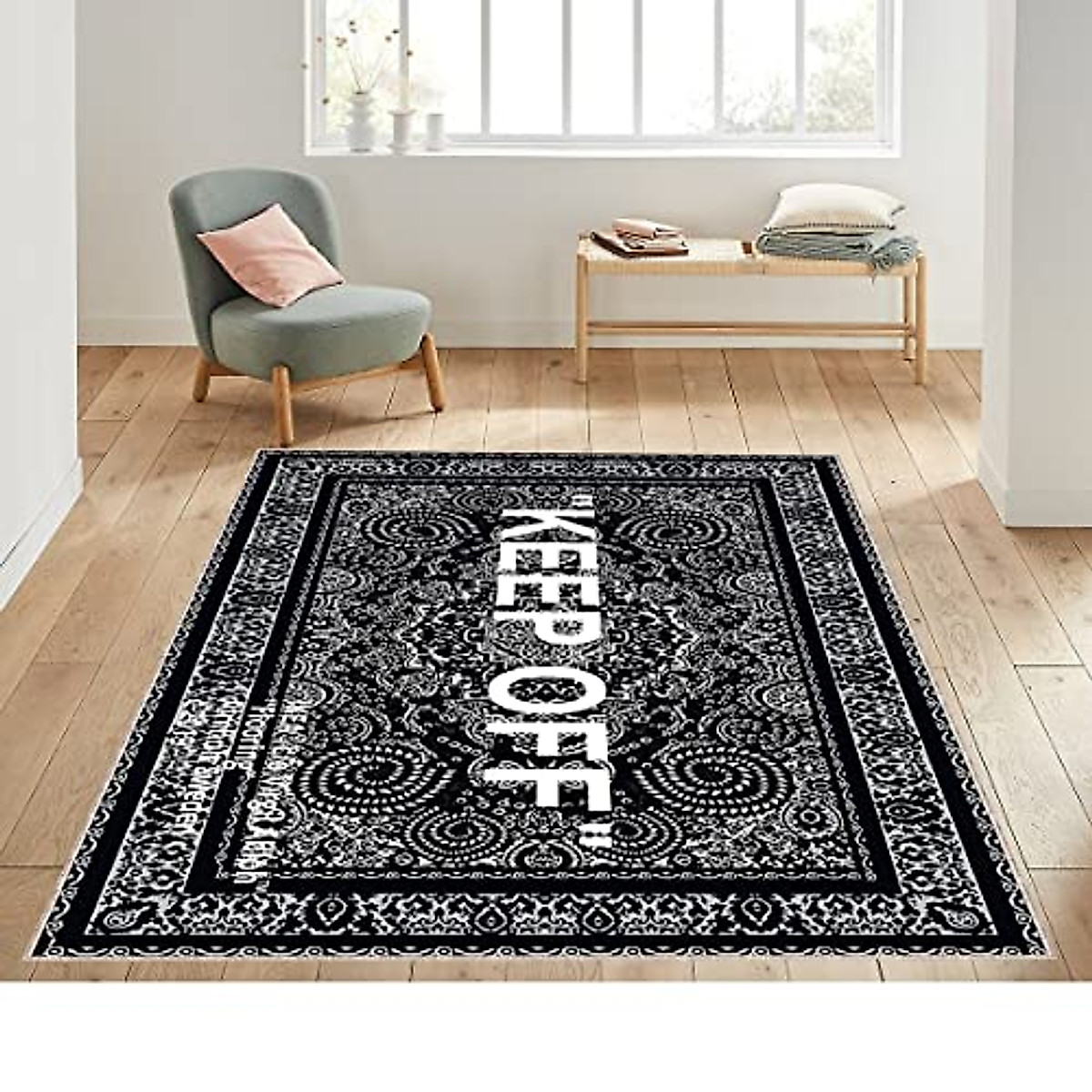 Keep Off Rug, for Living Room, Fan Carpet, Off White Rug, Keep Off, Keep Off Carpet, Popular Rug, Themed Rug, Cool Rug Decor,for Bedroom Rug p440 (2.6x3.9 feet - 80x120 cm)