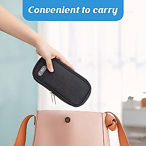 YOUSHARES Insulin Cooler Travel Case - Diabetic Case Insulated Organizer Portable Cooling Bag for Insulin Pen and Medication Diabetic Care Supplies with 2 TSA Approved Ice Pack (Black)