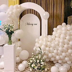 HYKJNBW 137Pcs Pearl White Balloon Garland Kit, Latex Party Balloons Arch for Birthday Baby Shower Wedding Engagement Anniversary Christmas Party Decorations