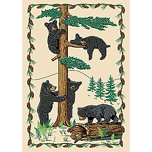 Toland Home Garden 1112577 Climbing Bears Bear Flag 12x18 Inch Double Sided Bear Garden Flag for Outdoor House Flag Yard Decoration