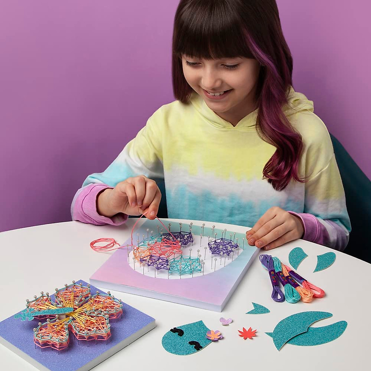 Craft-tastic — String Art Sea Turtle for 2 Fun Craft Projects — Sea Turtle and Hibiscus Flower — Ages 10+