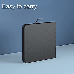 NIUTA 4FT Fold-in-Half Table, Portable Folding Table, Black